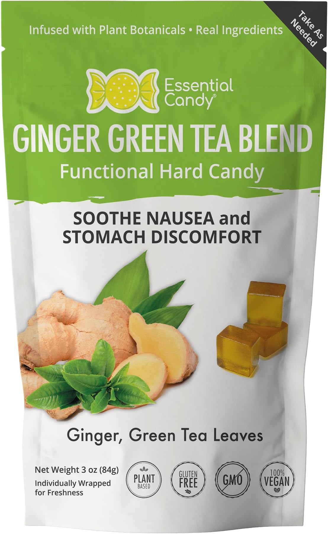 Amazon.com : Ginger Green Tea Blend Functional Hard Candy | Nausea ...