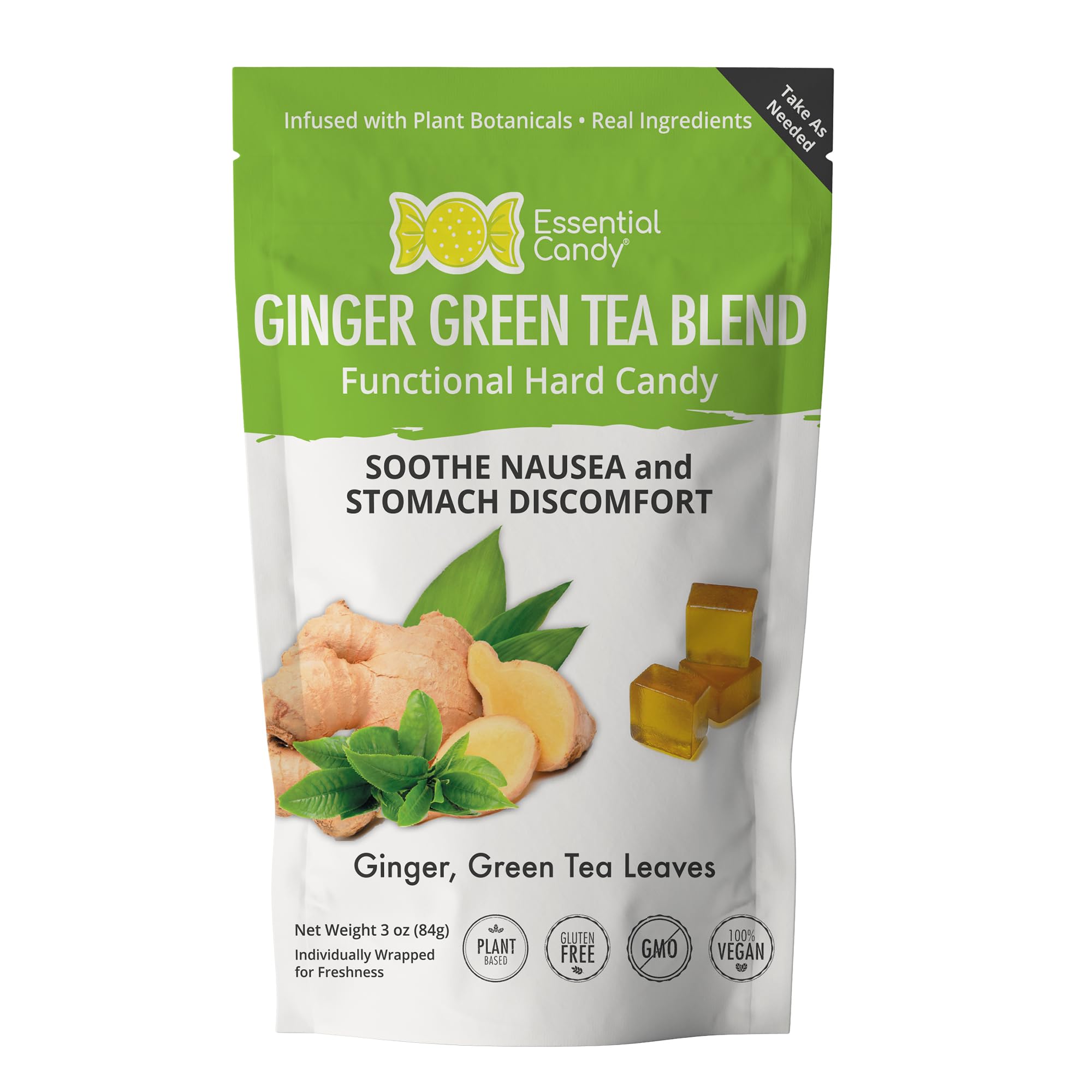 Amazon.com : Ginger Green Tea Blend Functional Hard Candy | Nausea ...