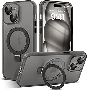 Amazon.com: SureArmor Designed for iPhone 14 Case with Magnetic Invisible Ring Stand[Military ...