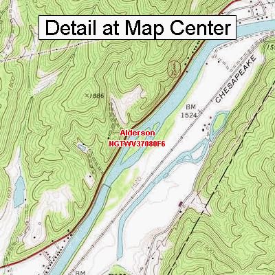 Amazon.com : USGS Topographic Quadrangle Map - Alderson, West Virginia ...