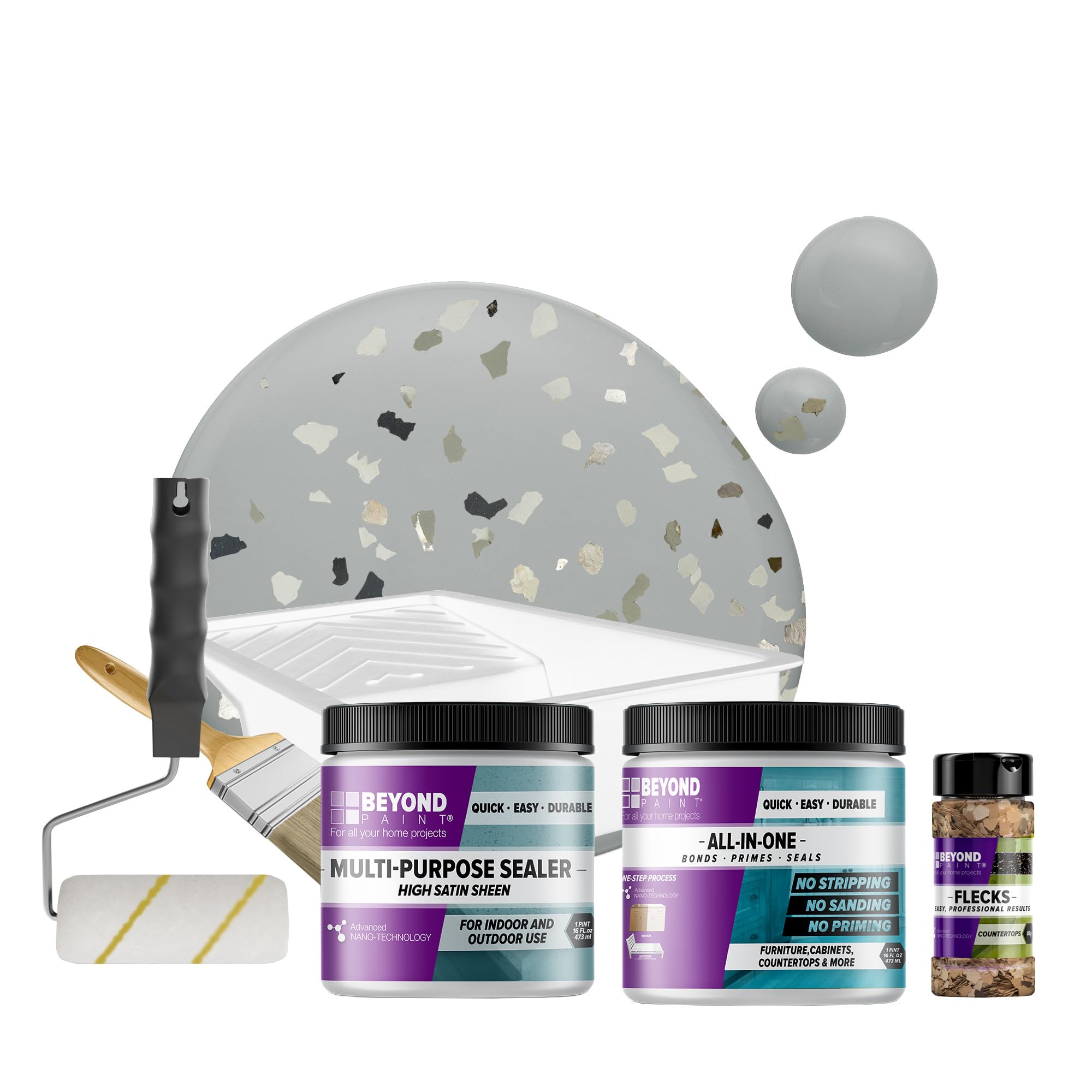 Beyond Paint Smoked Gray Flecks Countertop Makeover Kit with Paint ...
