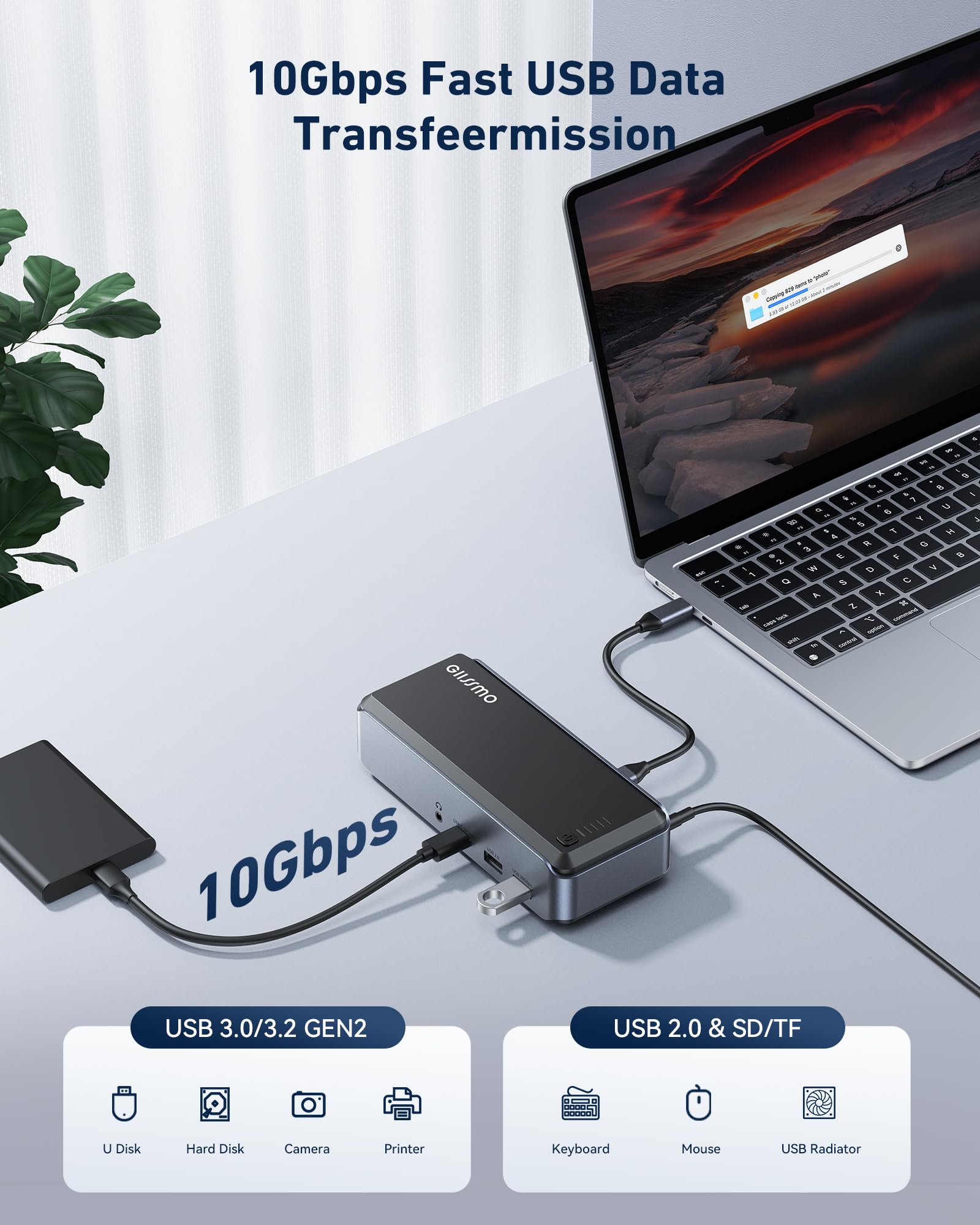 Snapklik.com : USB C Docking Station Triple Monitor, GIISSMO 15IN1 ...