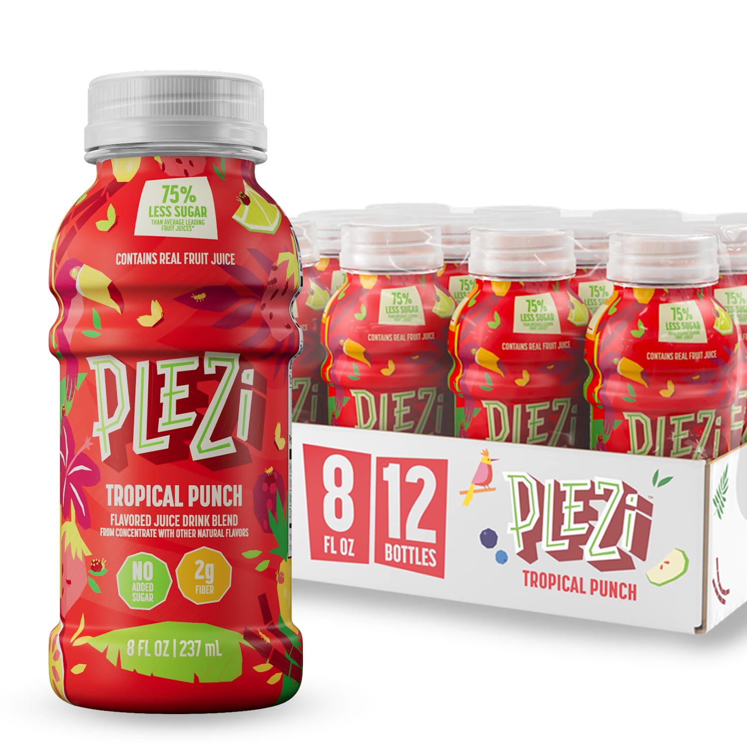 Amazon.com : PLEZi Flavored Kids Juice Drink - Tropical Punch Fruit ...