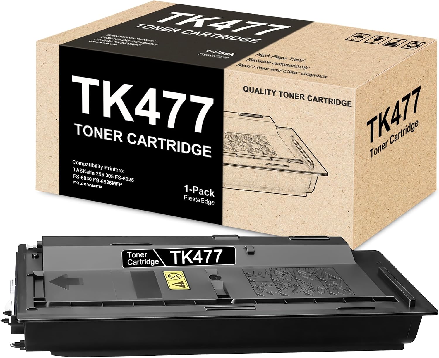 Amazon.com: FiestaEdge TK-477 TK477 1T02K30US0 Black Toner Cartridge ...