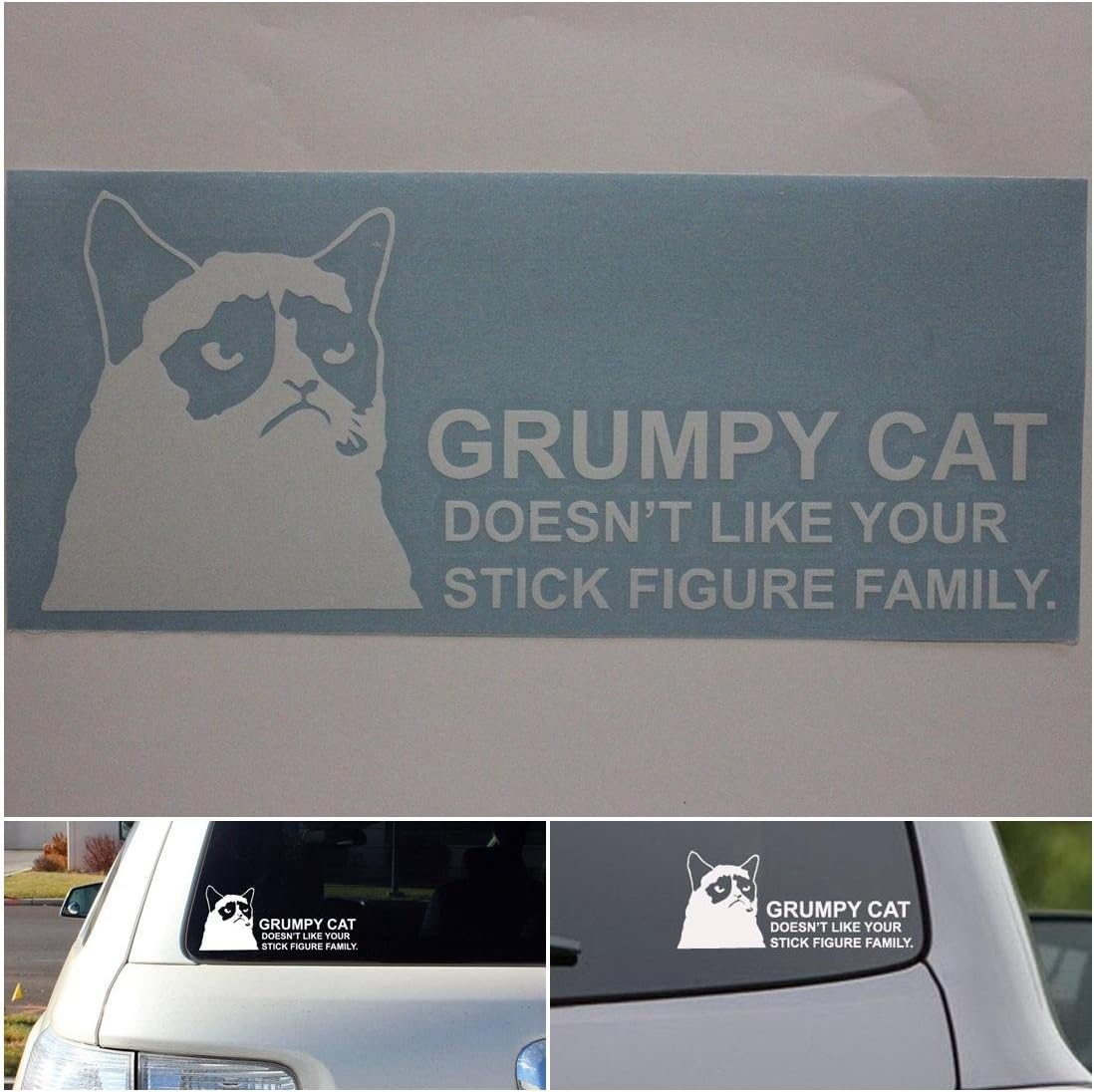 Amazon.com: 1 Pcs Lavish Modern Grumpy Cat Car Sticker Vinyl Decals ...