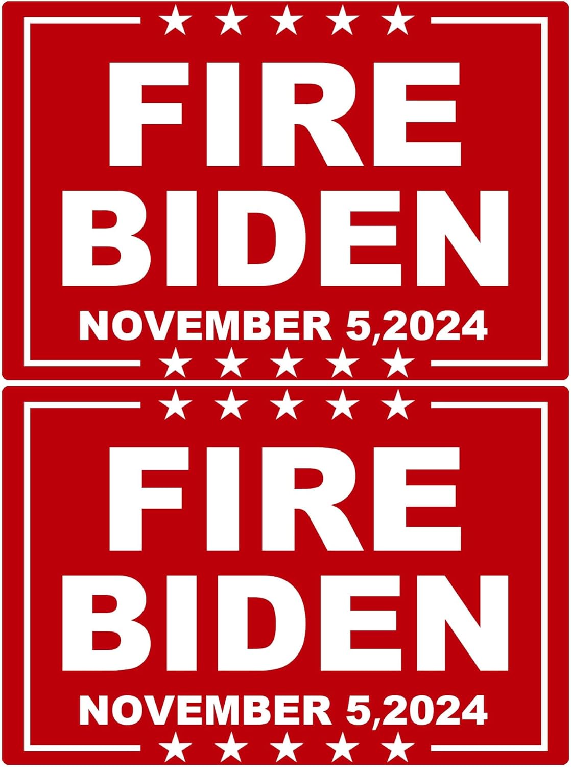 Amazon.com: FEUENS 2 Pack Fire Biden Magnets Vinyl Sign Laptop Decal ...