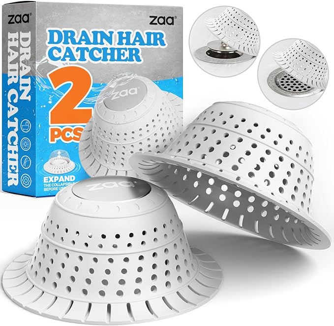 Amazon.com: zaa Bathtub Drain Hair Catcher, Premium Silicone ...