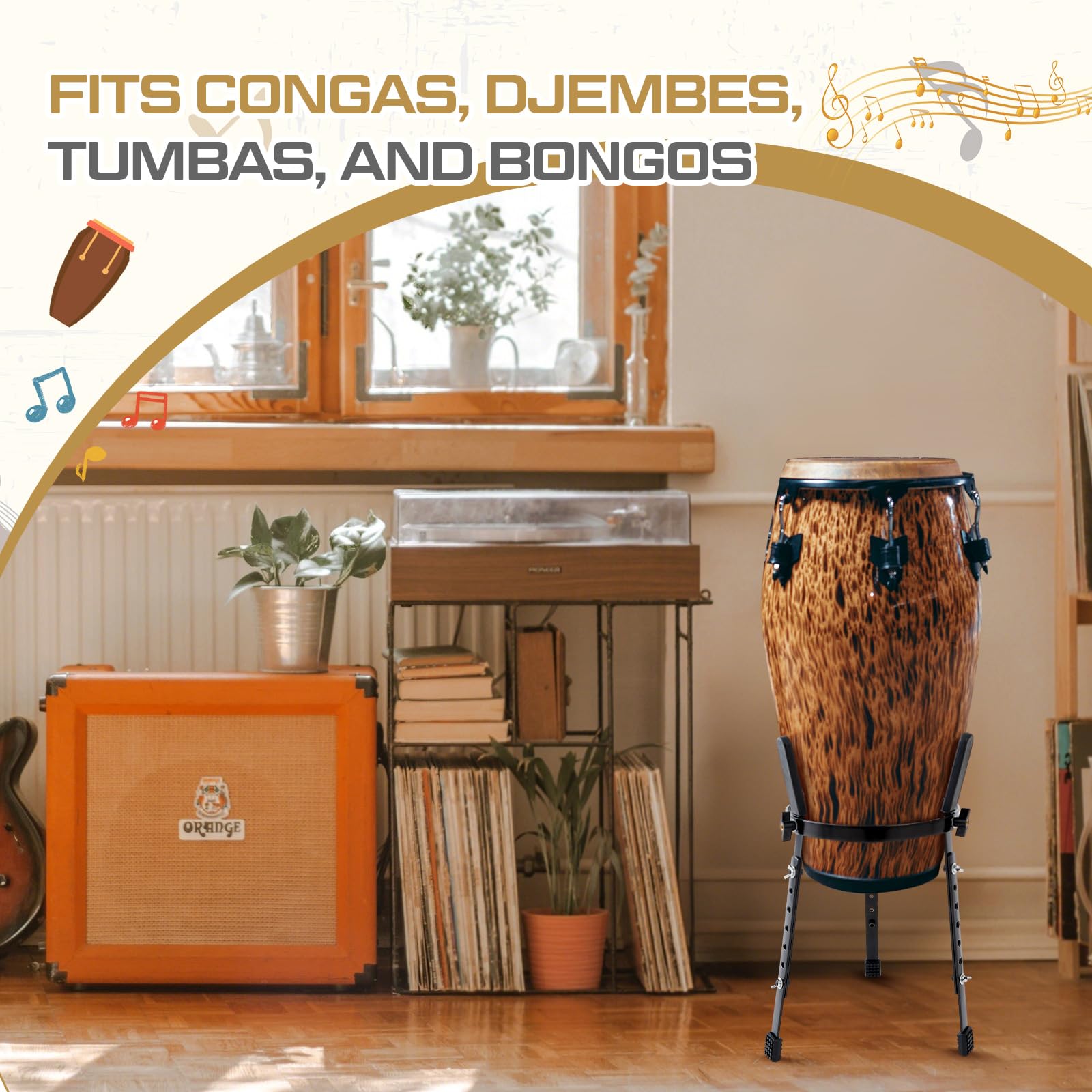 Snapklik.com : 2 Pcs Conga Drum Stand 10 & 11 Black Heavy Duty ...