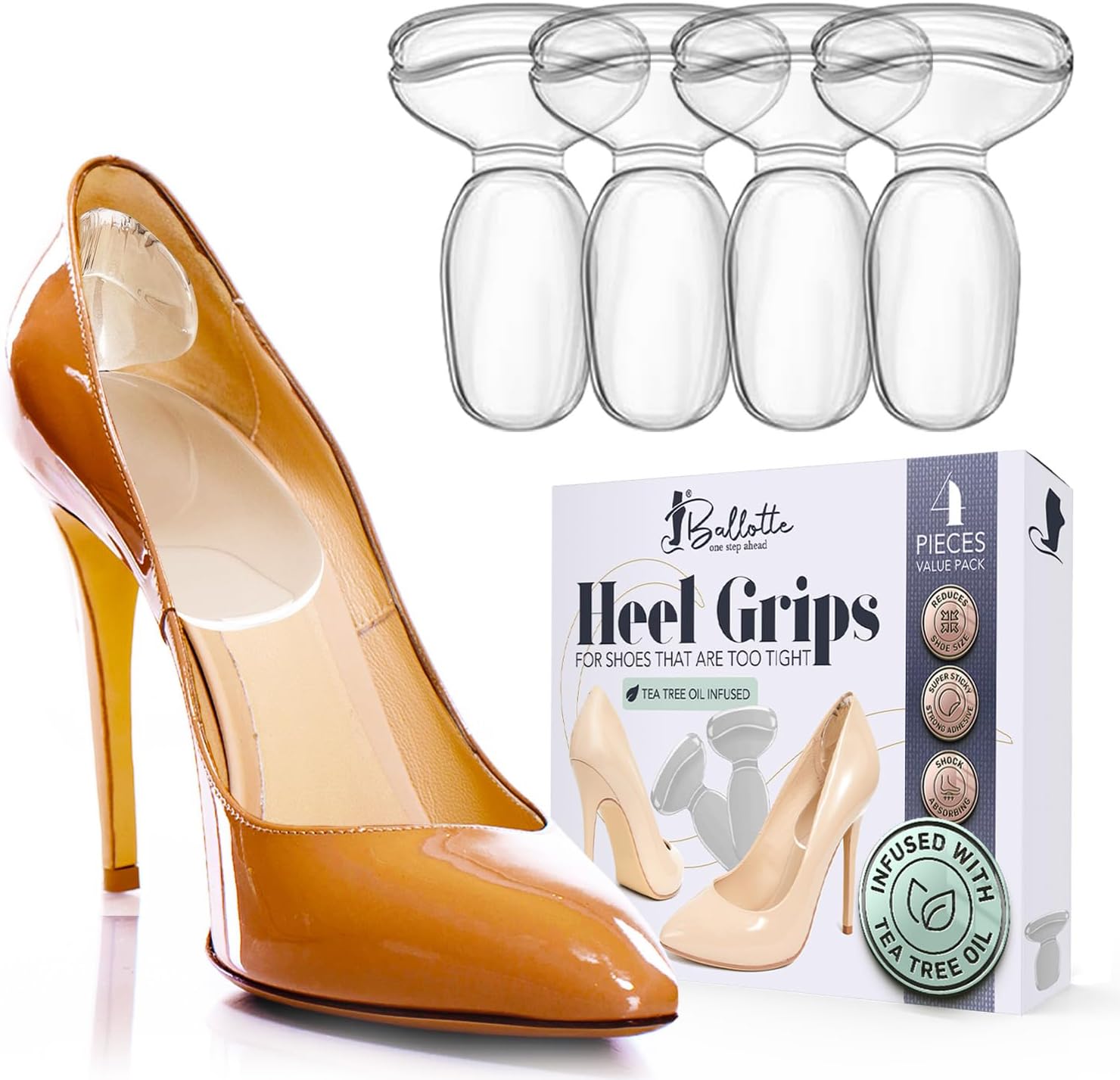 Amazon.com: Ballotte Silicone Heel Protector, Heel Grips Heel Pads Shoe ...