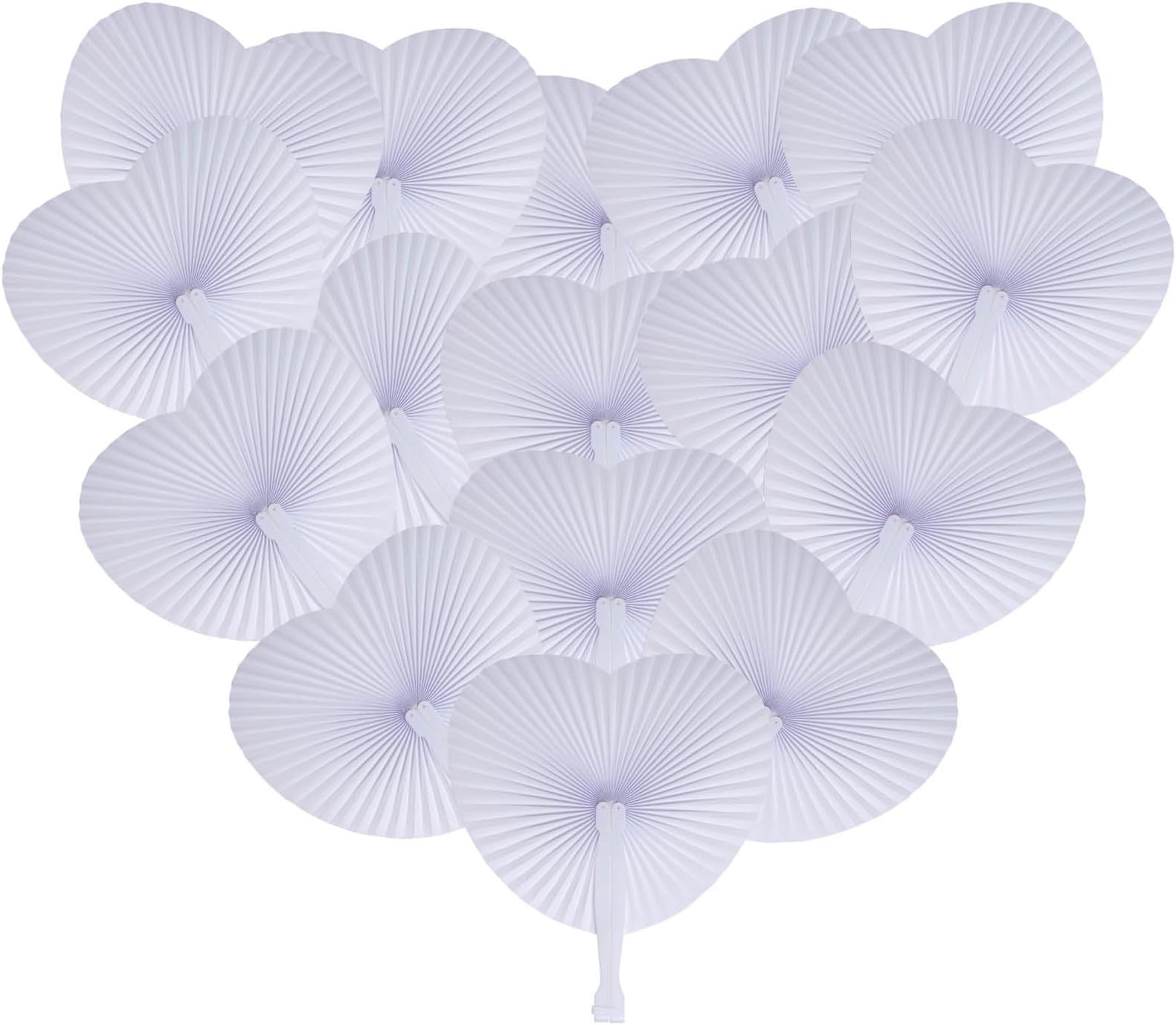Amazon.com: Jetec 60 Pcs Folding White Paper Fans Folding Wedding Round ...