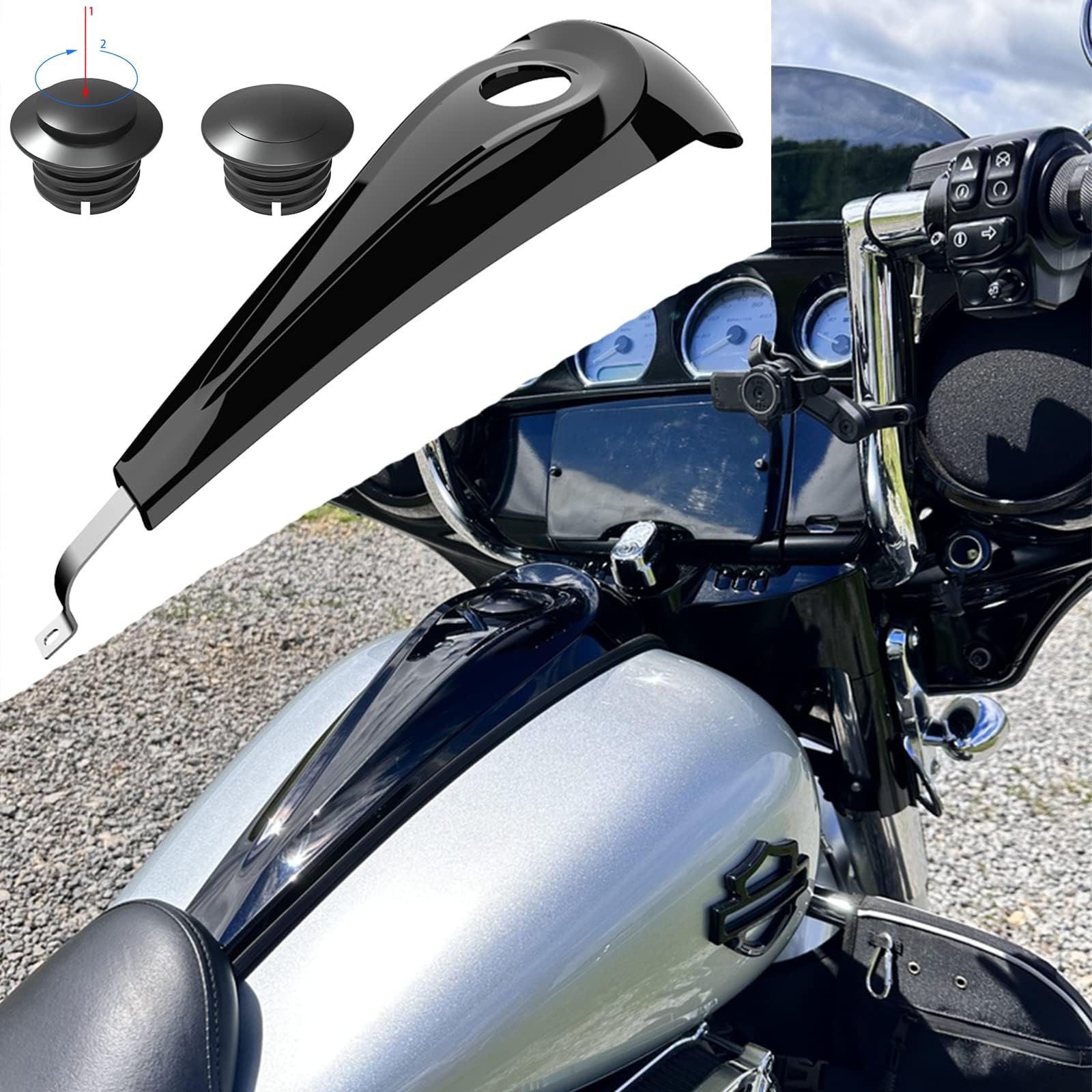 Amazon.com: XMMT Gloss Black Smooth Dash Oil Fuel Console with Tank Gas ...