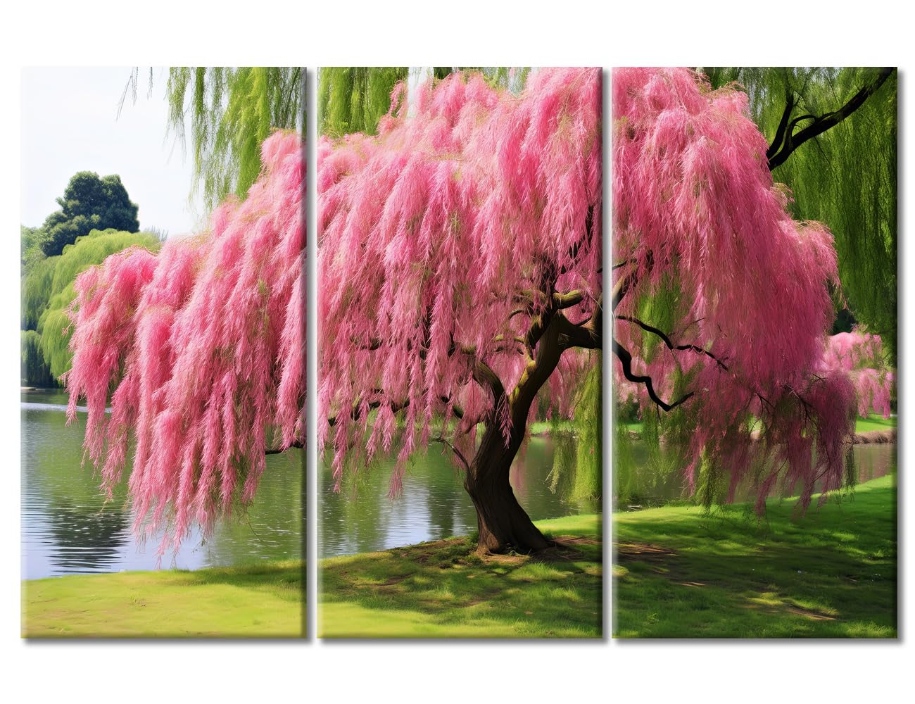 Pink Weeping Willow Tree Painting