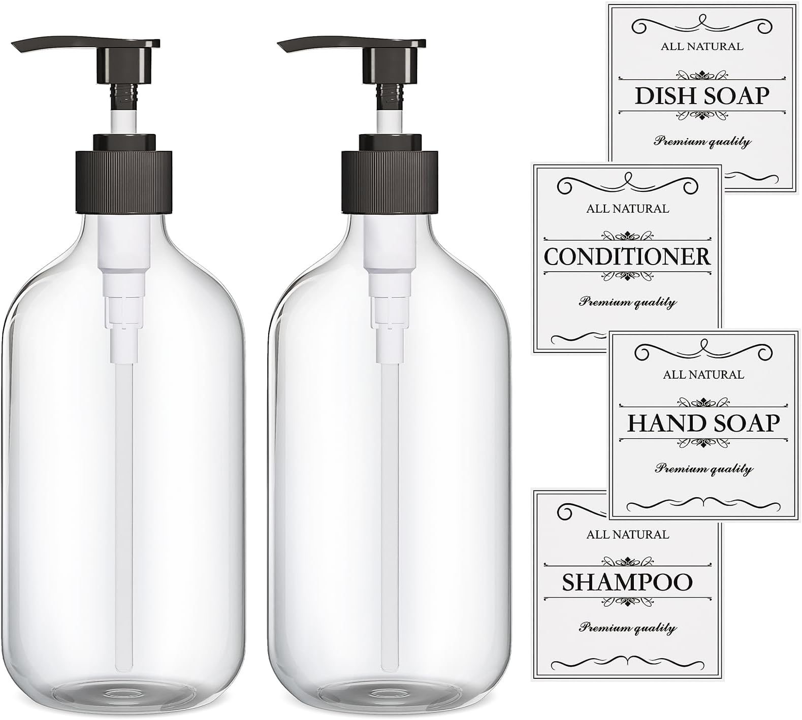 Amazon.com: Clear Soap Dispenser with Waterproof Labels, Thickened ...