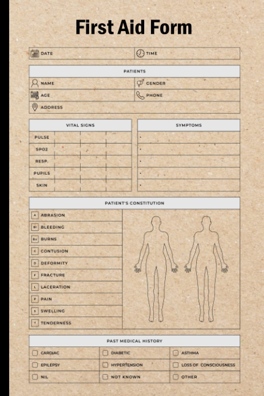 First Aid Form: First Aid Form Notebook, Accident & Incident Report ...