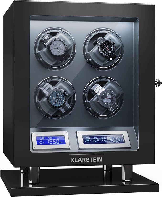 Klarstein Automatic Watch Winder for 4 Watches, Luxury Watch Storage ...