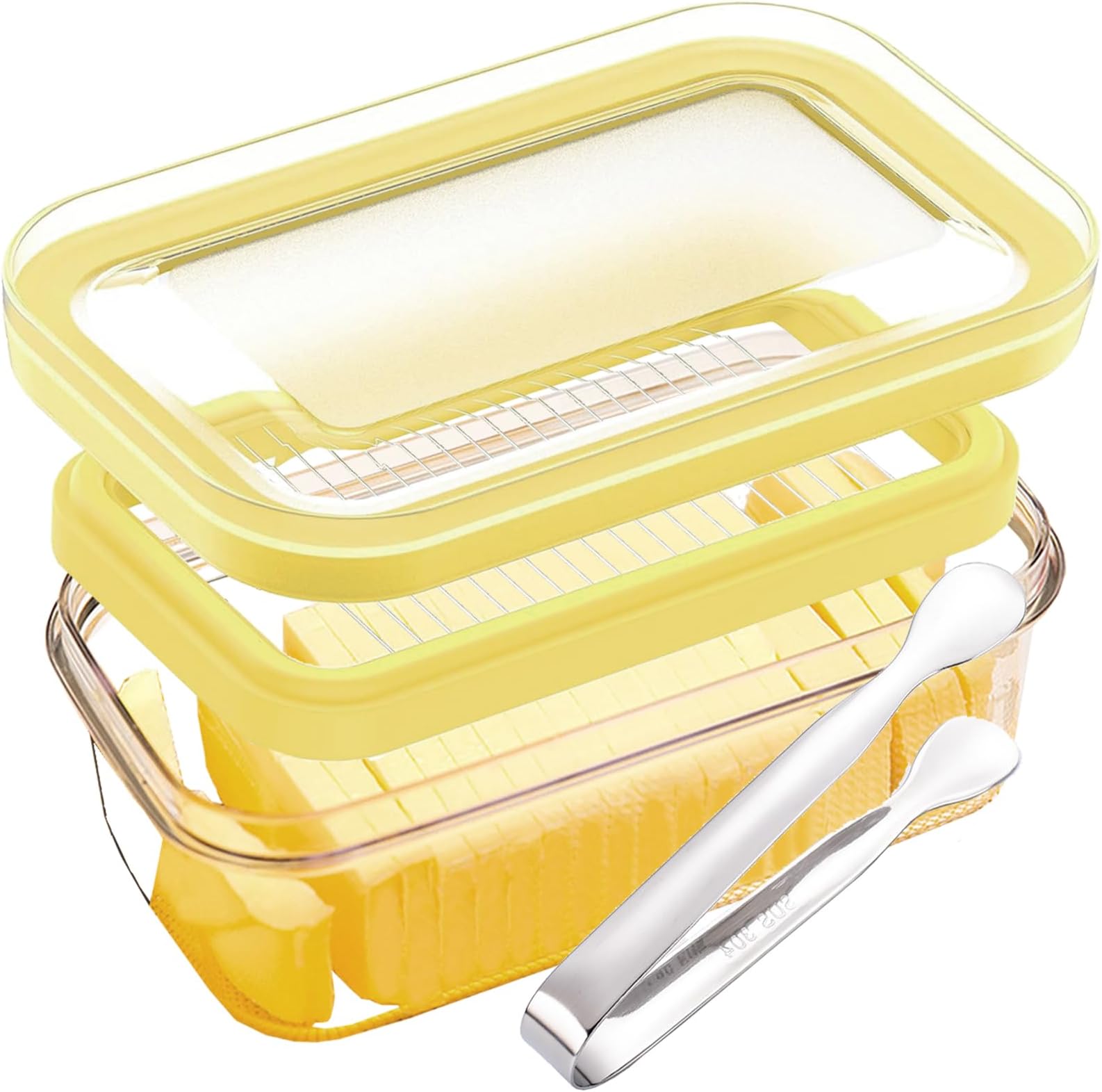 Amazon.com | Butter Dish with Lid, Plastic Rectangle Butter Keeper with ...