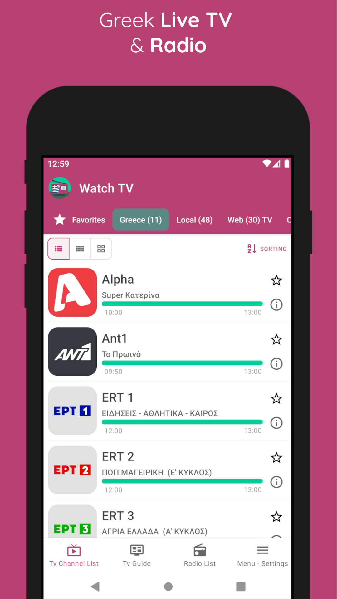 Greek Live TV & Radio with TV Channels Program Guide - App on Amazon ...