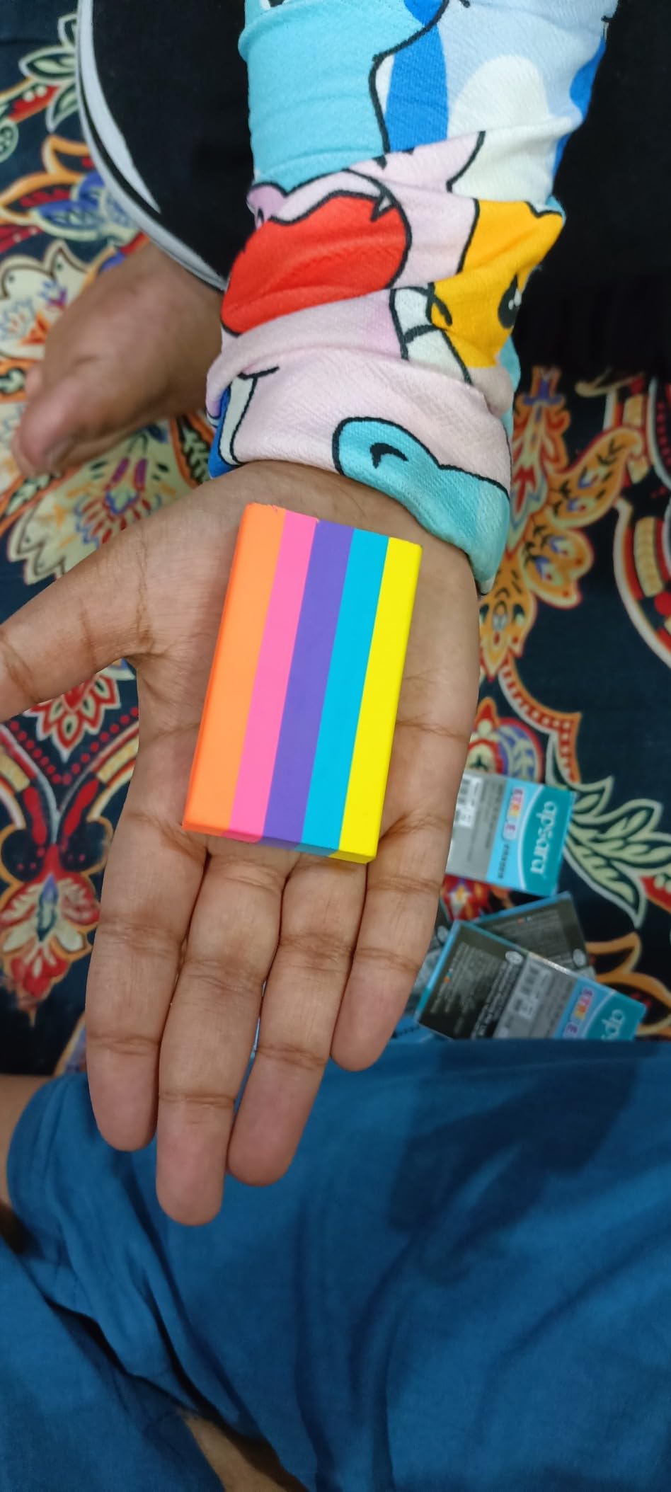 Apsara Stripes Coloured Non Dust Eraser | Multi-Coloured Fluorescent ...