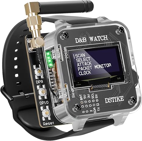 Seamuing Dstike WiFi Deauther Watch V4 & Bad USB Watch, ESP8266 & Atmega32u4 Programmable ...