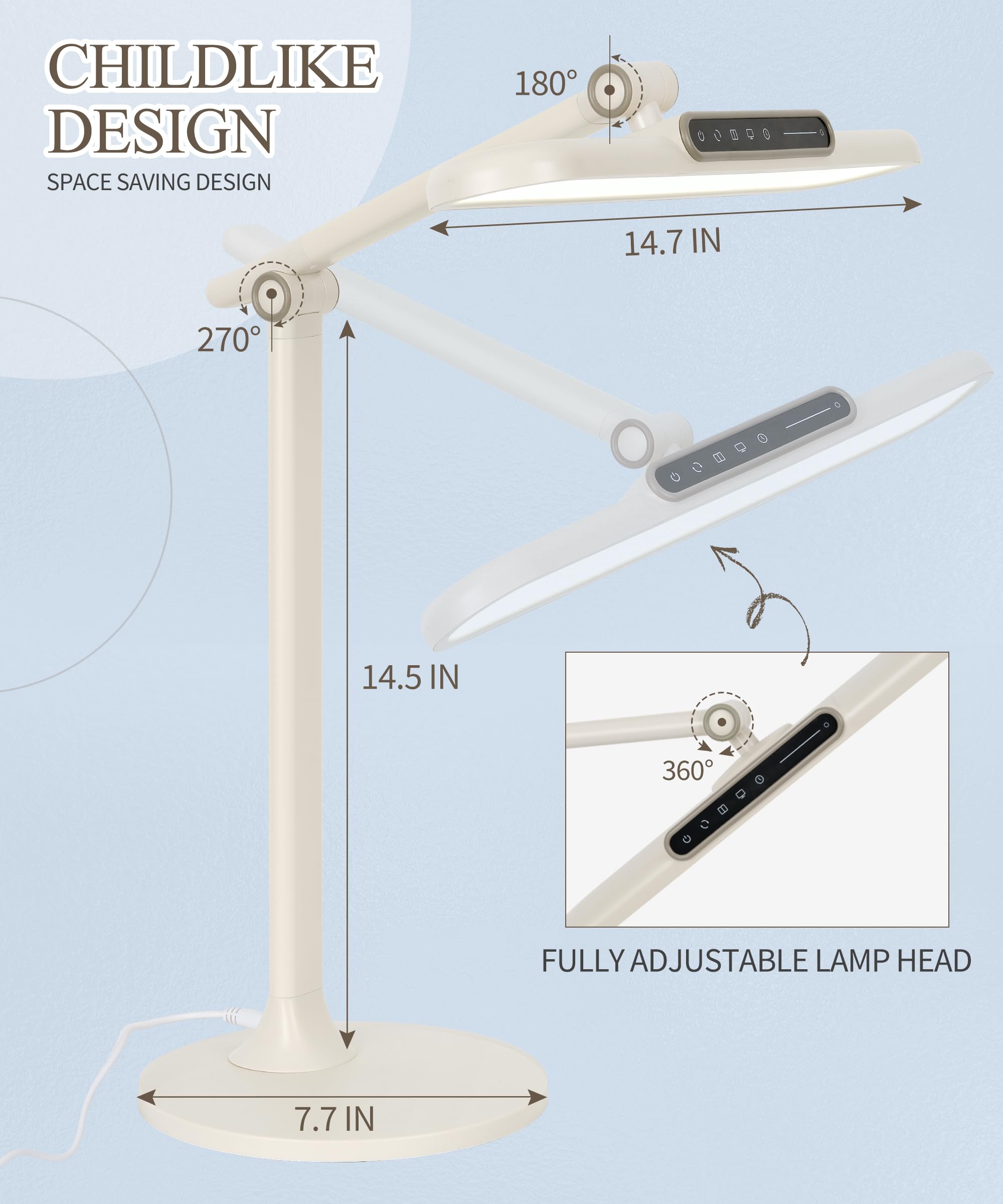 Snapklik.com : Faithorse Full Spectrum Desk Lamp For Kids, Eye-Caring 5 ...