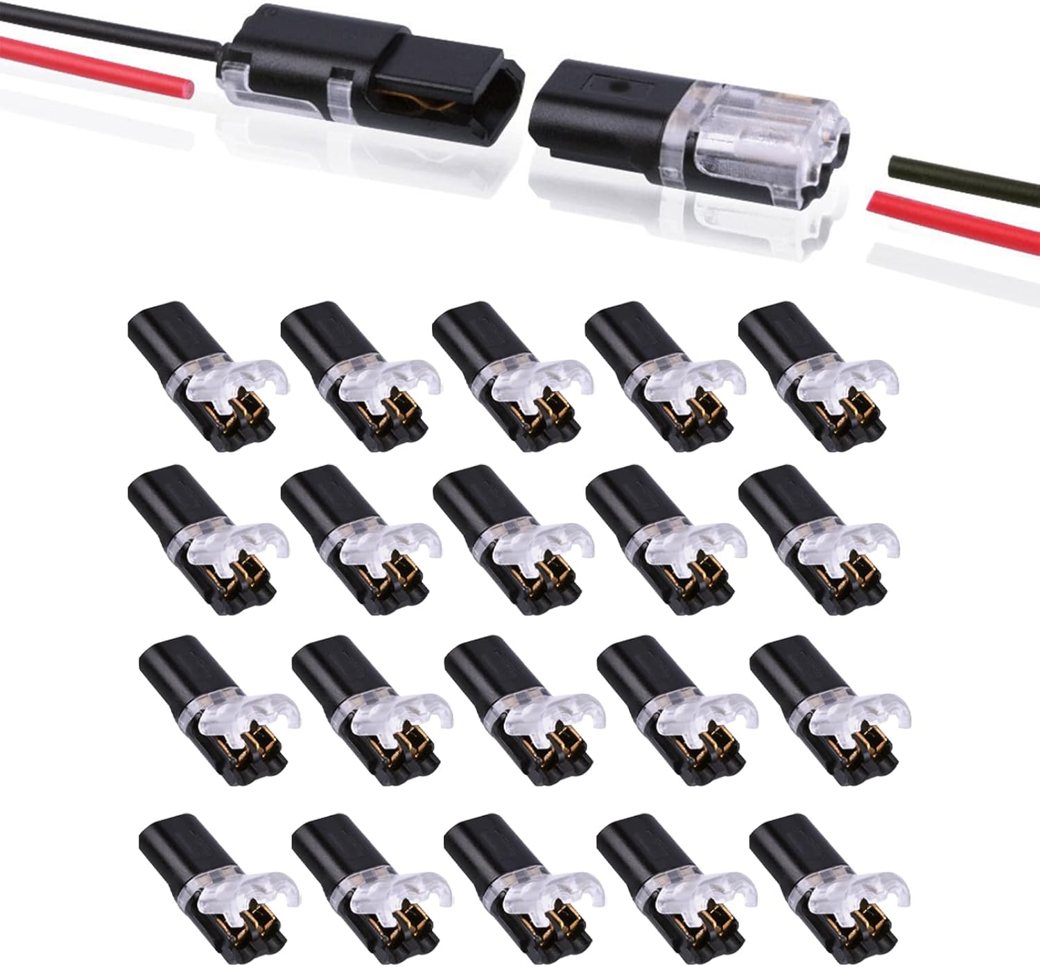 Amazon.com: 20/50PCS Double-wire Push-in Connector with Locking Buckle ...