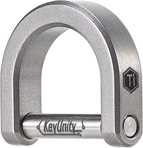 KeyUnity KA17 Titanium D Ring Key Shackle U Shape Key Ring Screw Lock ...