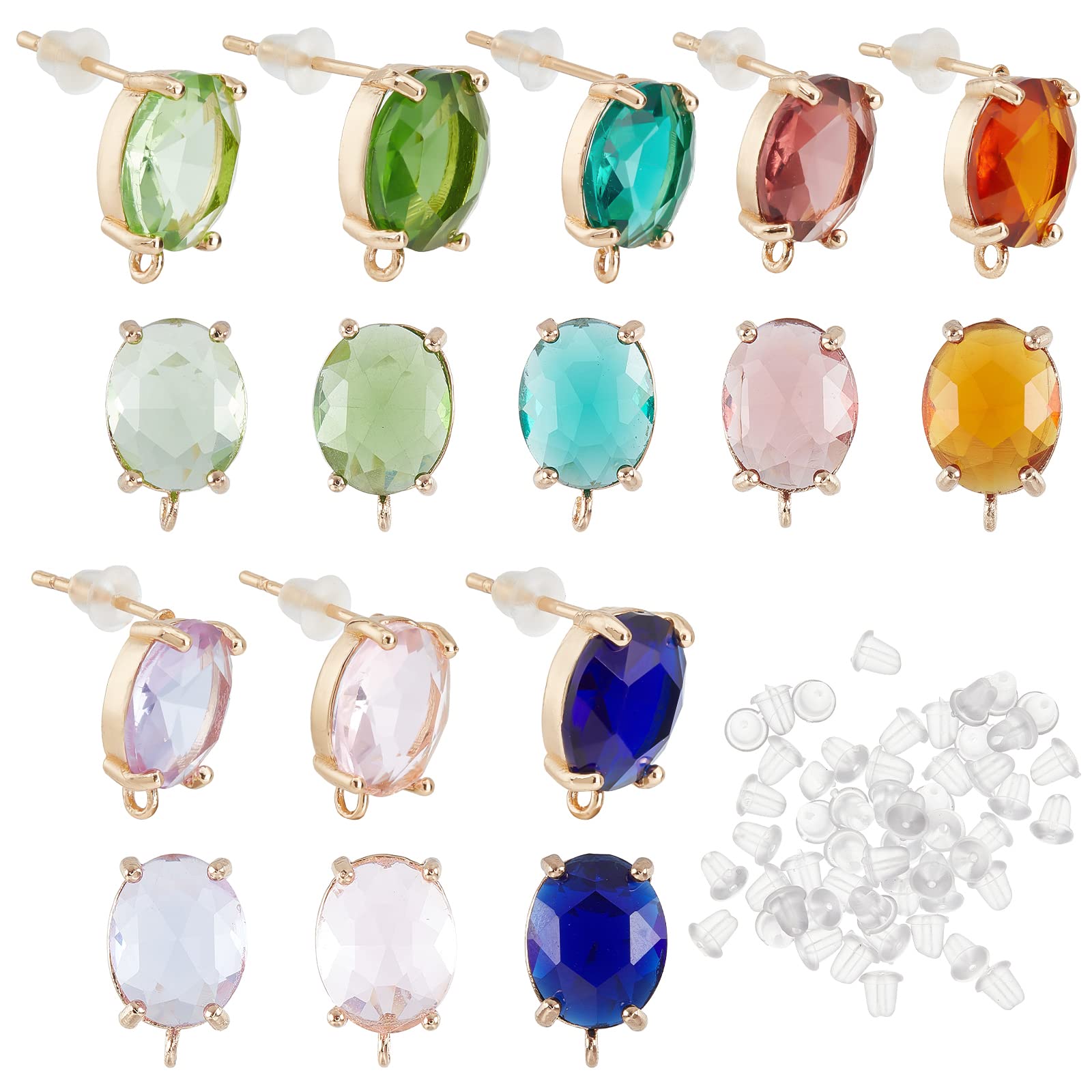 Amazon.com: SUPERFINDINGS 16Pcs 8 Colors Brass Stud Earring Findings ...