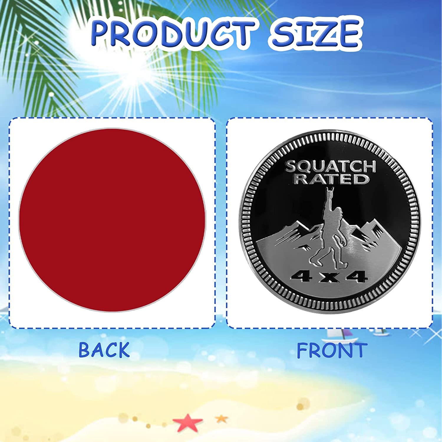 Snapklik.com : Squatch Badge Rated Car Emblem, 4 X 4 Metal Automotive ...