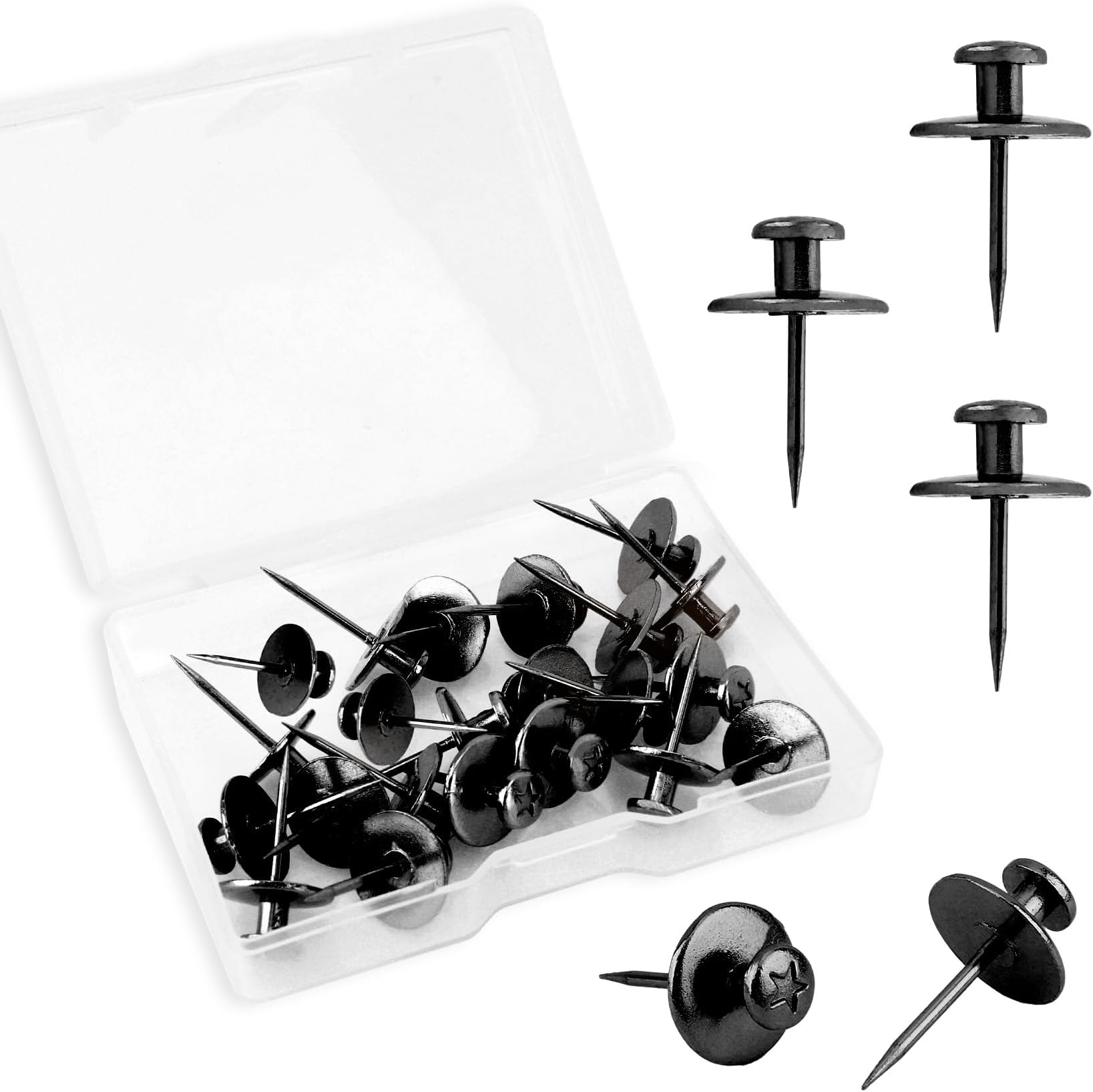 Extrapins Double Headed Picture Hangers Nails,50 Pcs Thumb Tacks for ...