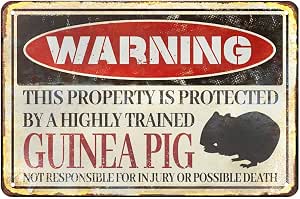 Amazon.com: Aowotu Beware Of Guinea Pig Warning Sign - 8x12 Inches, Tin ...