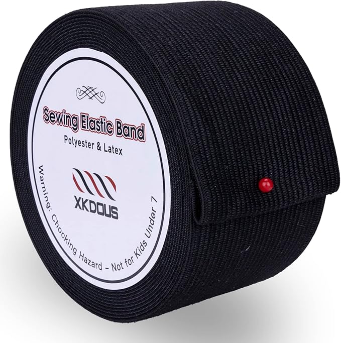 Amazon.com: XKDOUS Elastic Band for Sewing, 2 Inch 7 Yards Black Knit ...