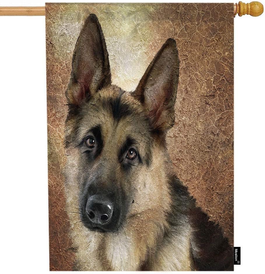 Amazon.com : Moslion German Shepherd House Flag 28x40 Inch Dog Lovely ...