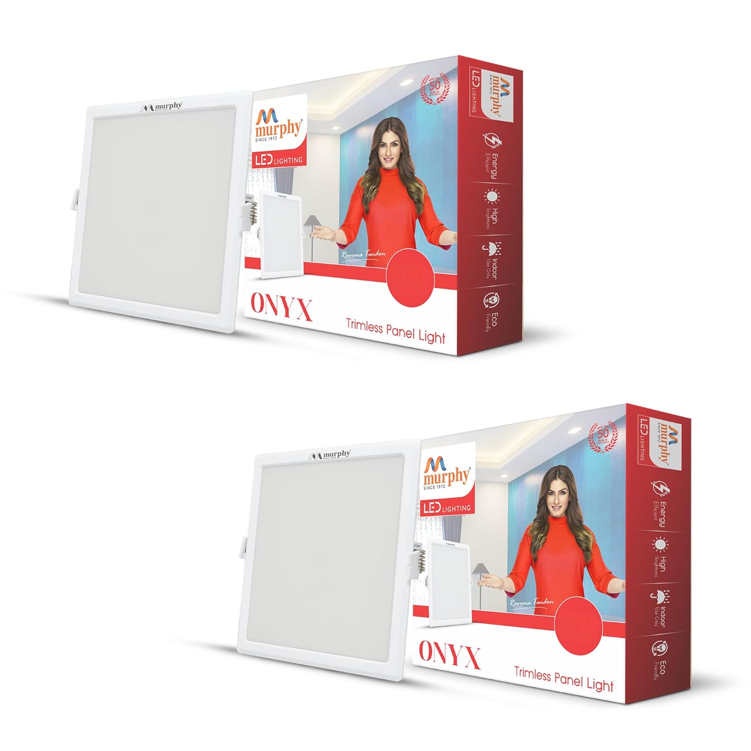 Murphy Trimless Square LED Panel Light – 20W Cool White | Glare-Free ...