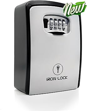 Iron Lock® - XXL Key Lock Box Wall Mount for Keys 4 Digit Combination ...