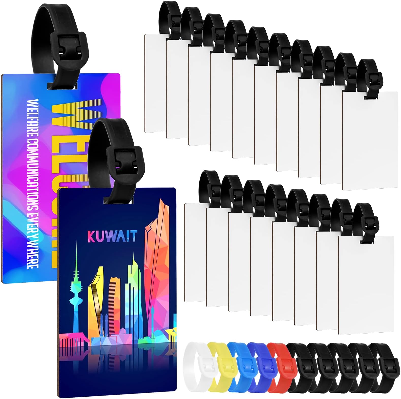 Amazon.com: 50 PCS Sublimation Luggage tag Blanks Travel Bag Tags with ...