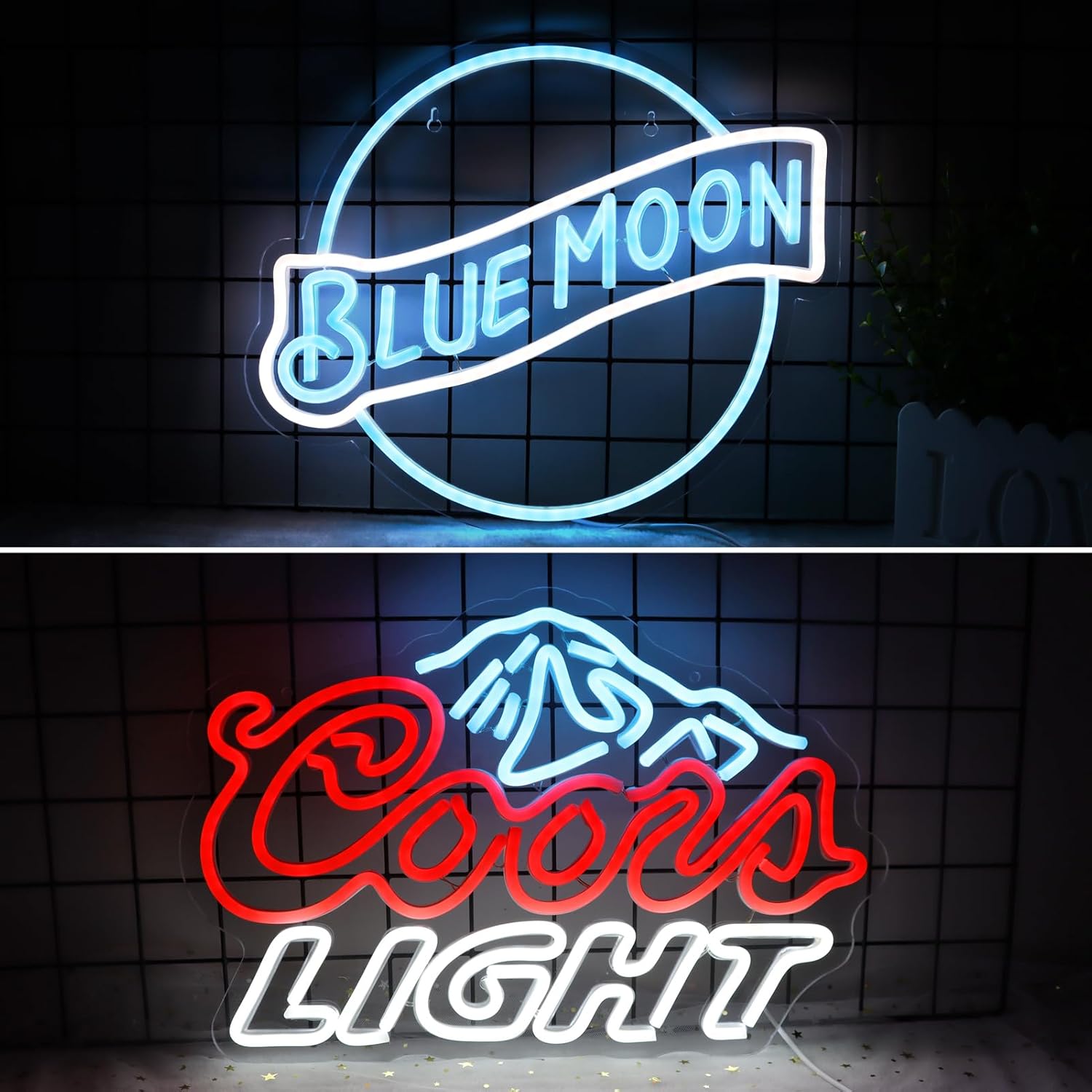 Crs Light Neon Signs 17 * 11 Inch(Azure+red+white) + Blue Moon Neon ...
