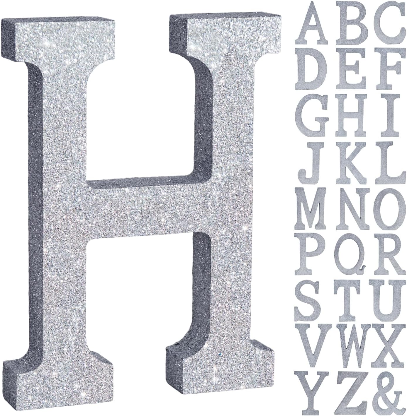 Amazon.com: TONIFUL 8 Inch Silver Glitter Letter H Table Centerpiece A ...