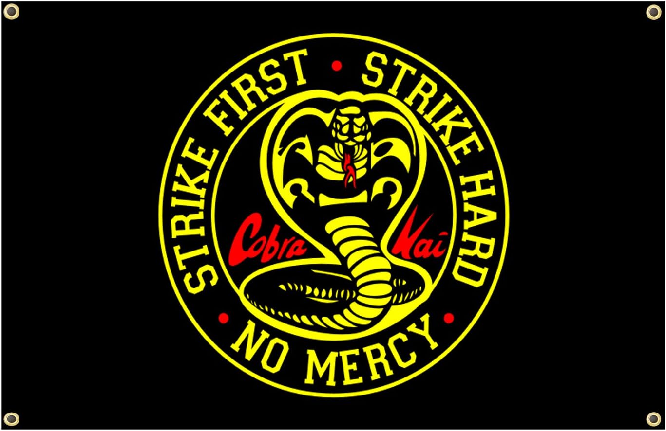Amazon.com : Aihccy COBRA KAI Strike First Karate Kid Flag Banner 3X5 ...