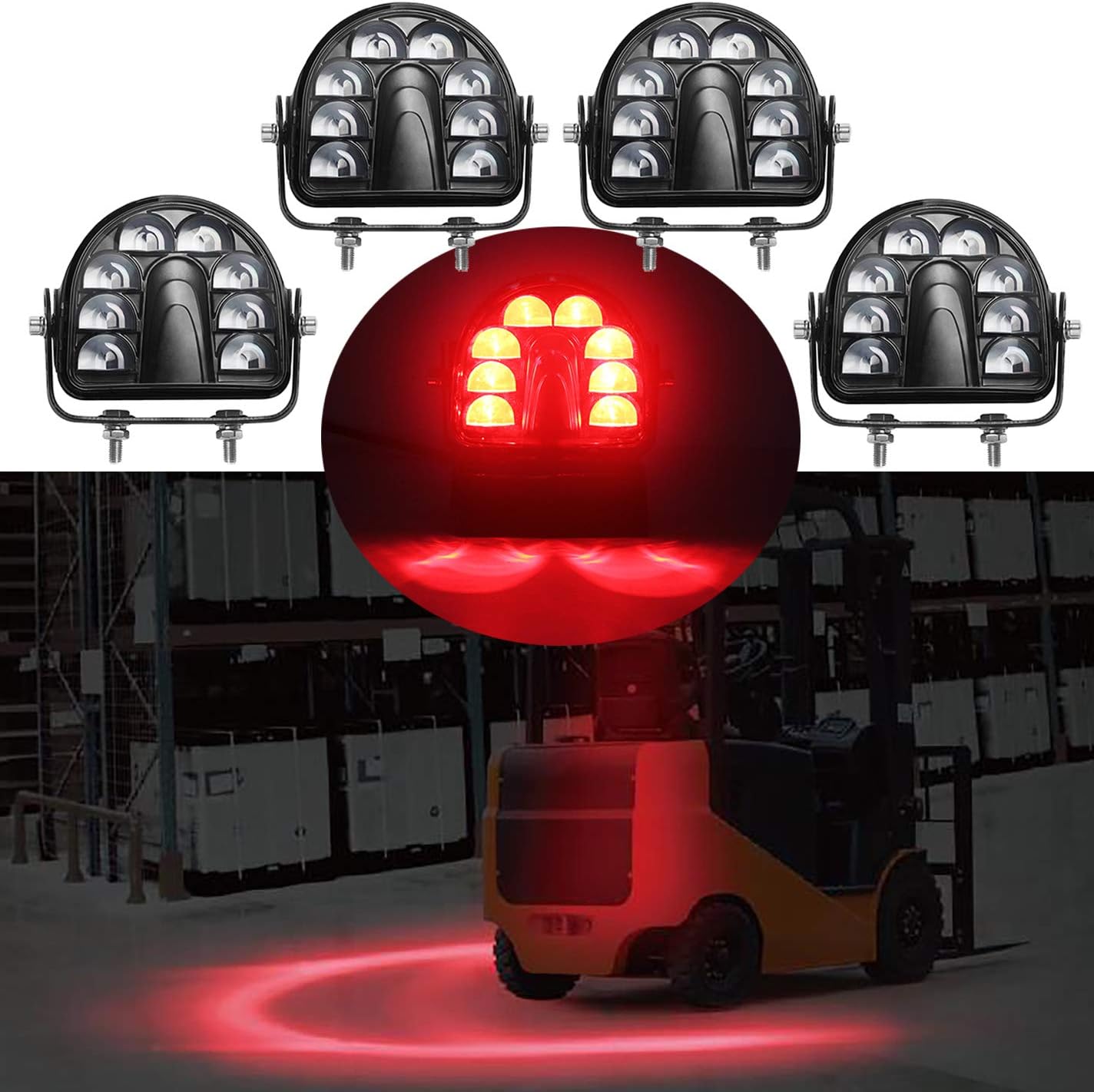Amazon.com: ONERAY [4 Pack] Forklift Safety Light Red Arc LED Warning ...