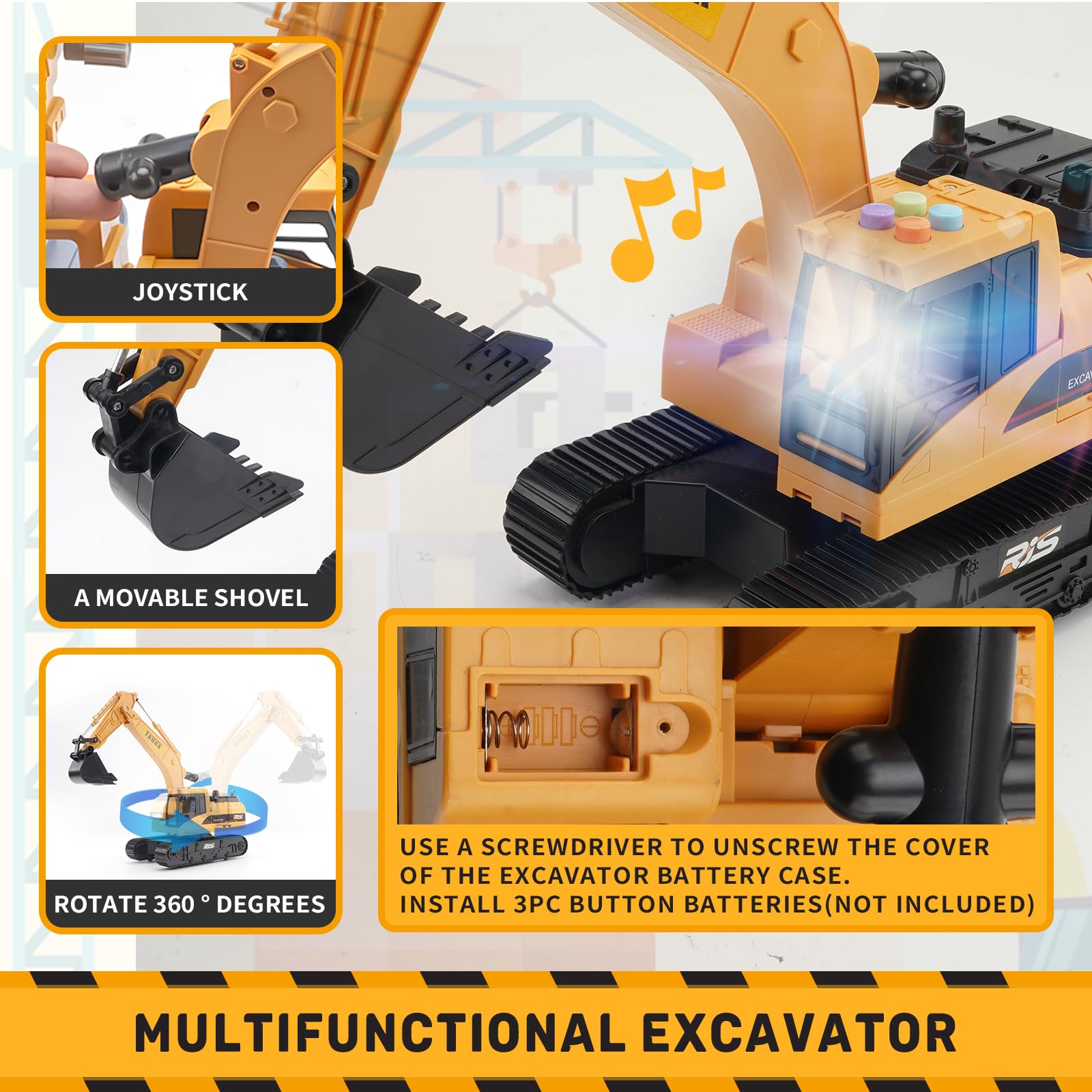 VELIYAKA Construction Vehicles Toy for Boys, 2 in 1 Engineering ...