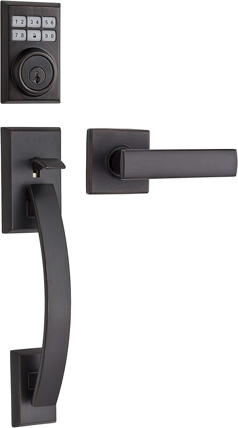 Weiser Tavaris Smartcode 5 Entrance Handleset with SmartKey, Venetian ...