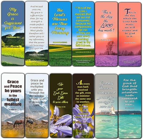 KJV Lot de 12 marque-pages religieux avec versets bibliques (12-Pack ...
