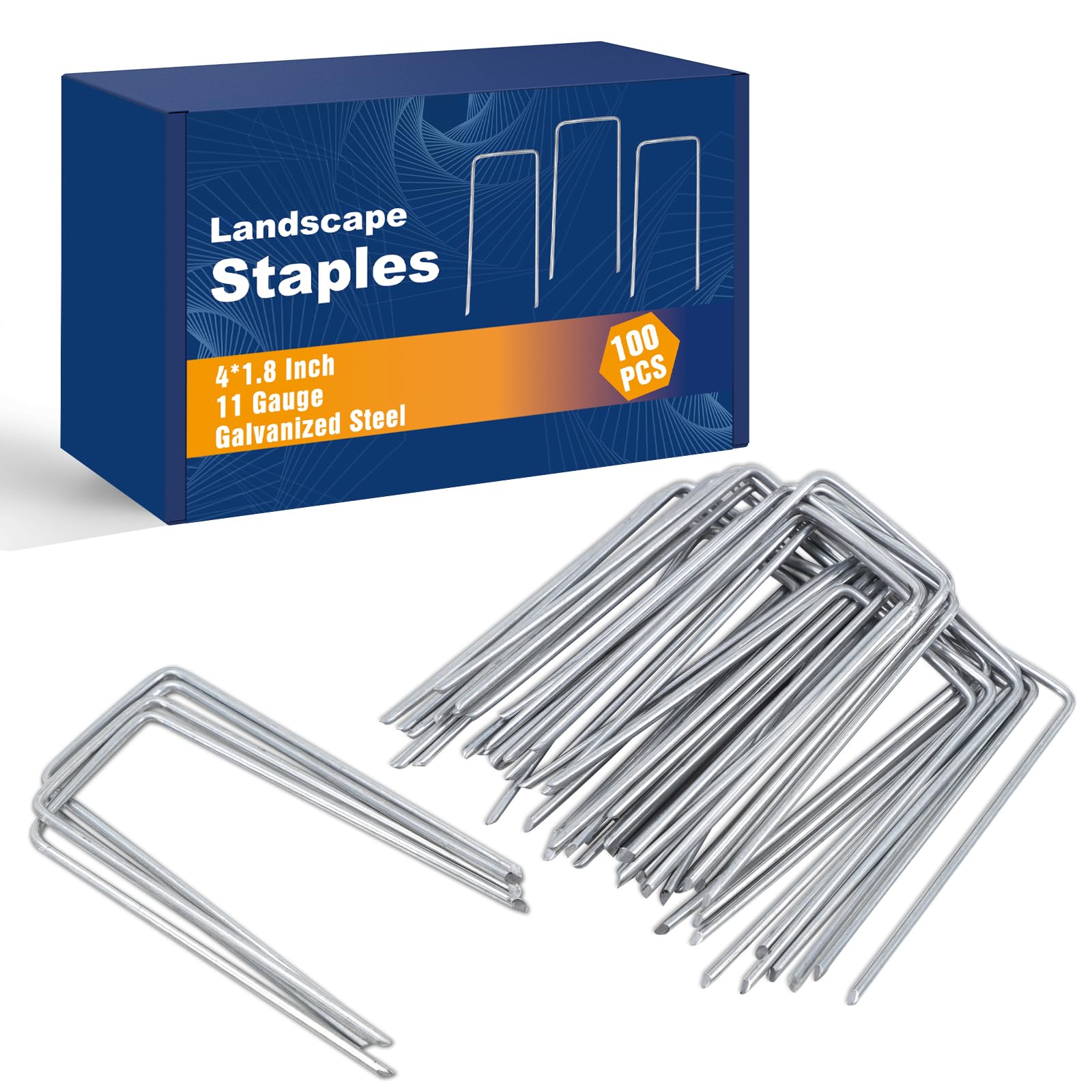 Amazon.com : Whonline 100pcs Landscape Staples 4 Inch 11 Gauge Heavy ...
