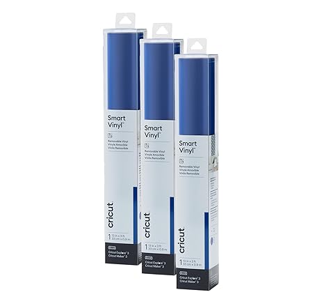 Amazon.com: Cricut Smart Removable Vinyl, Blue | 3-Pack of 3ft Rolls ...