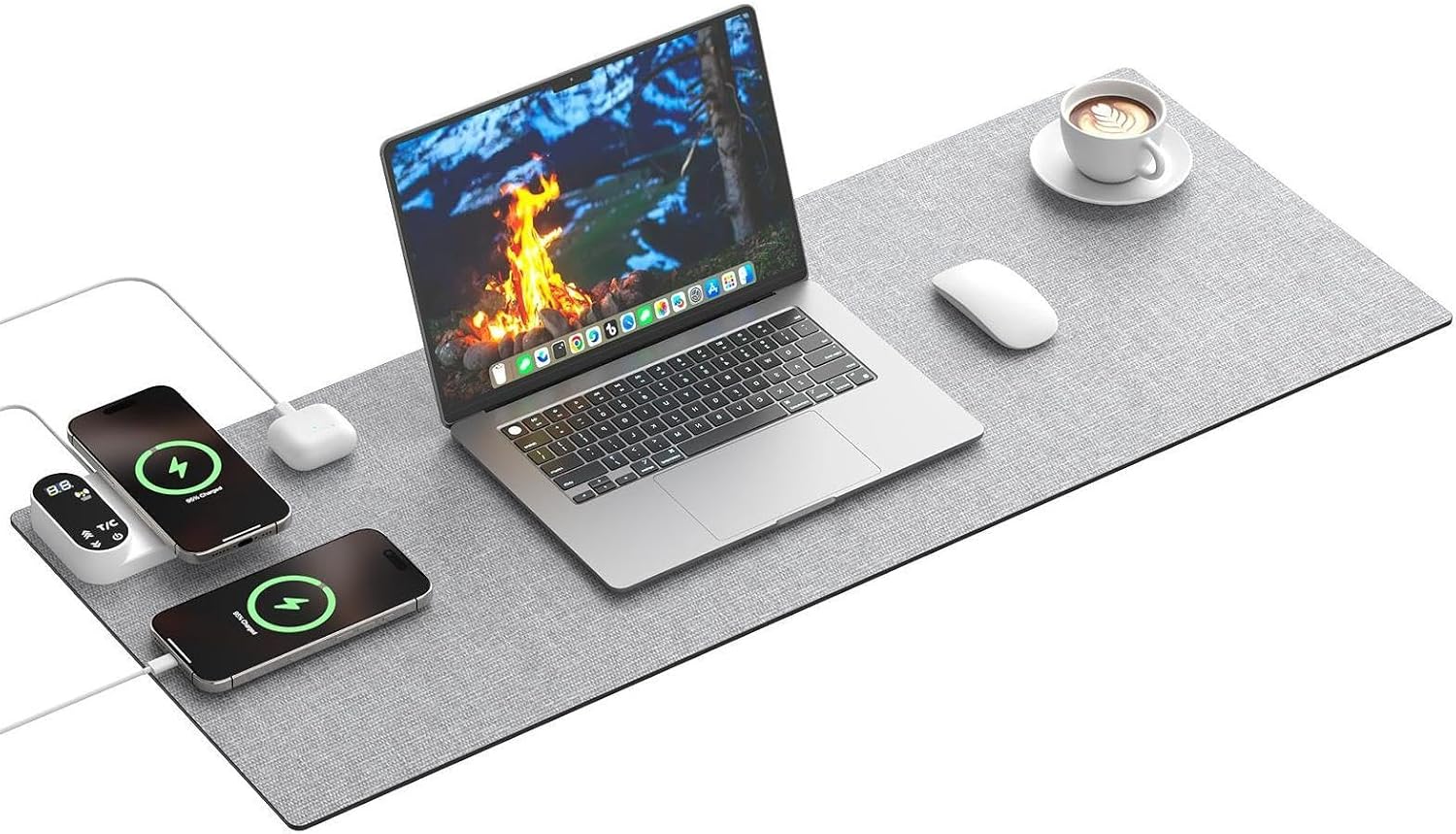 Amazon.com: YIXXI Heated Desk Pad with 3-in-1 Charging (15W Wireless ...