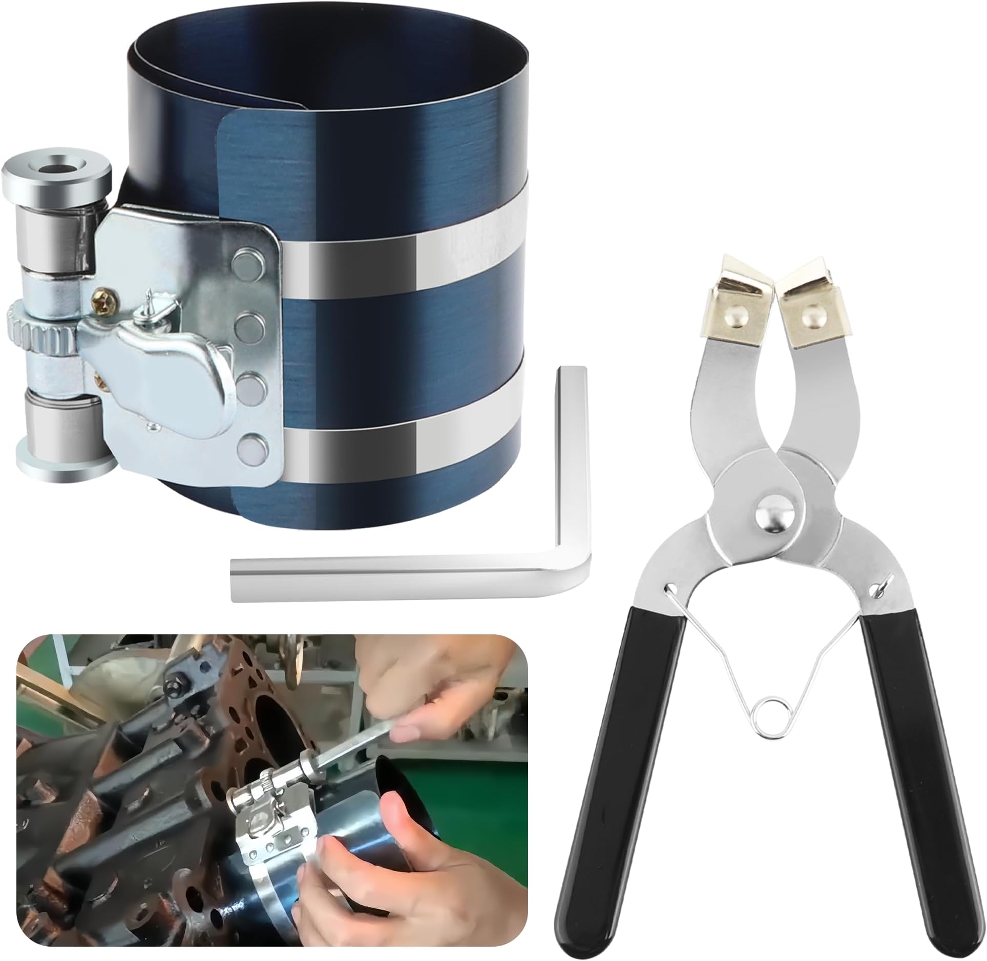 Amazon.com: Car Engine Piston Ring Compressor Tool for 60-150mm,Piston ...