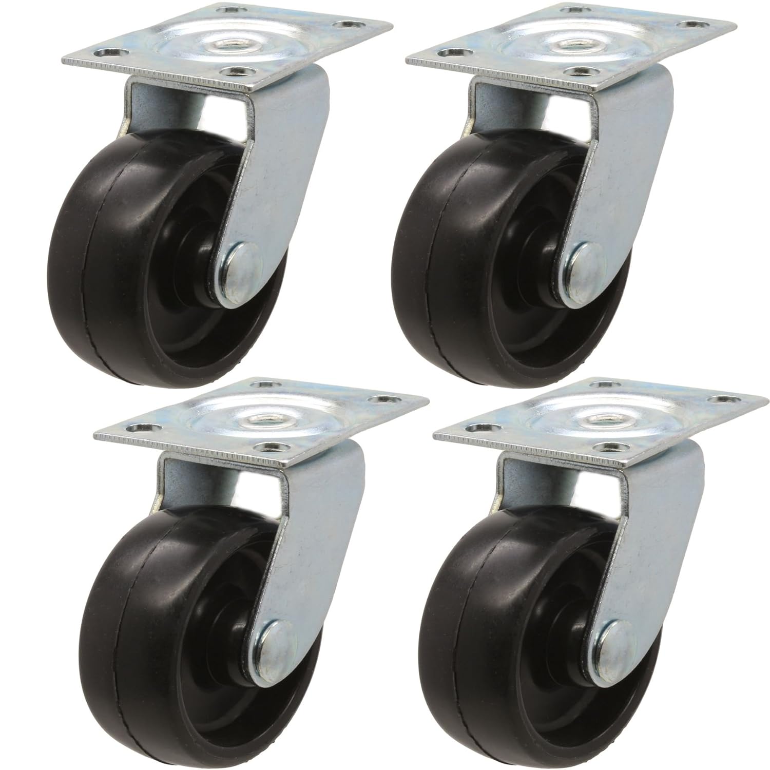 Set Of 4 Nylon 40mm Swivel Castor Wheels - Small Heavy Duty Trolley ...
