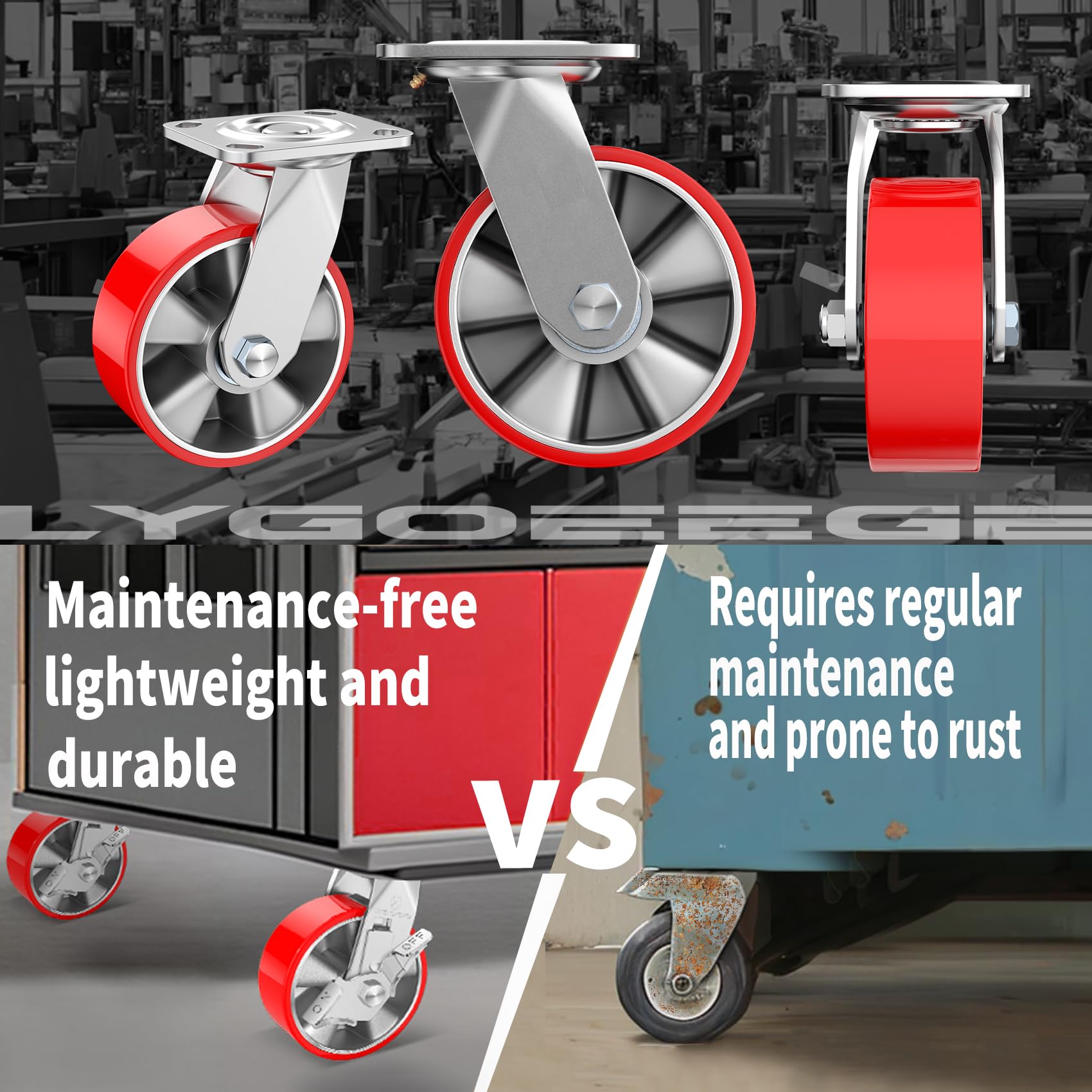 Snapklik.com : Swivel Heavy Duty Caster Wheel, 6Inch2, 2500lbs Capacity ...