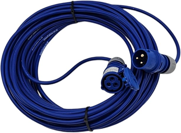 HDIUK 20A IP44 25 Metre mains hookup cable plug to Socket for Campoing ...