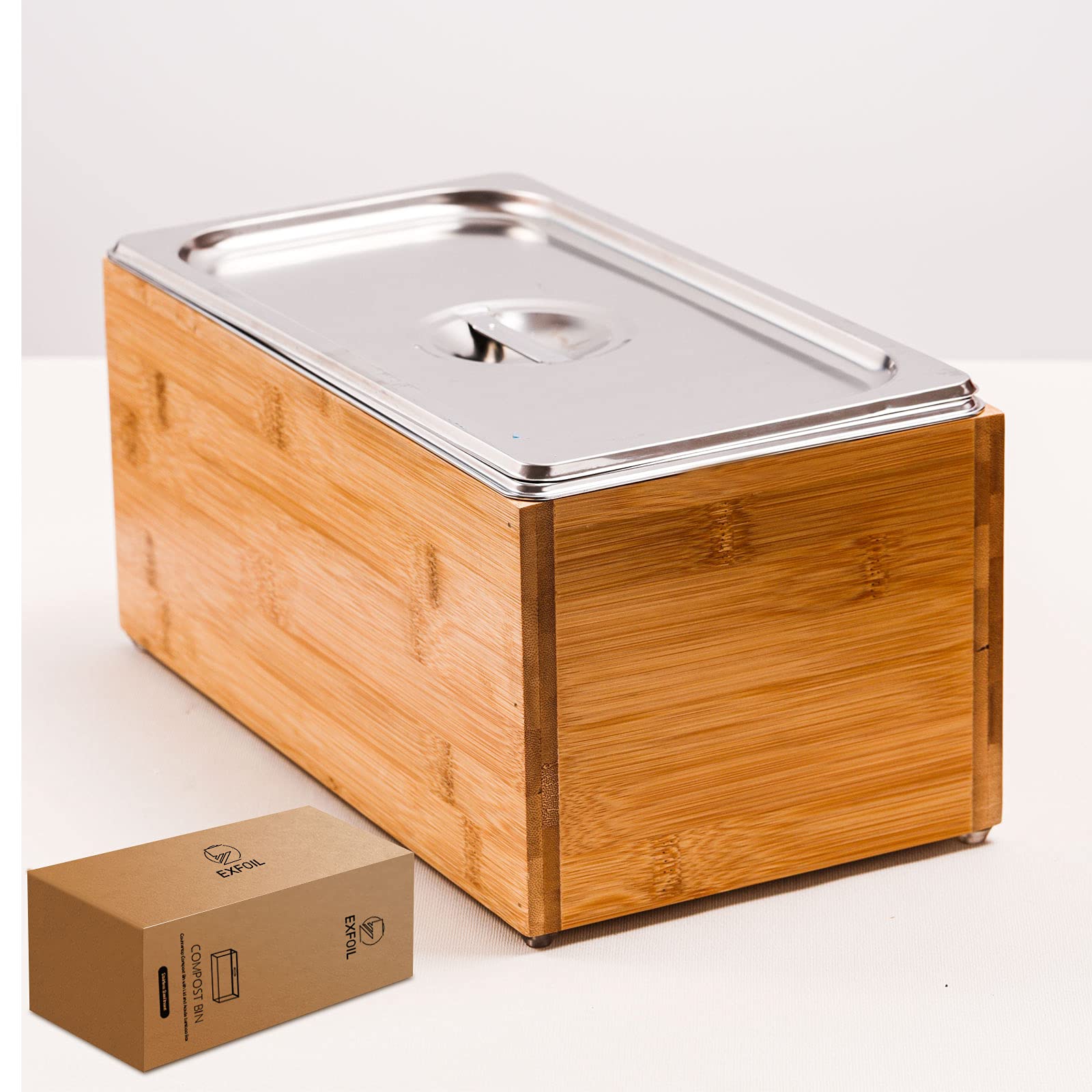 Exfoil Kitchen Compost Bin with lid, As Indoor Compost Bin with ...